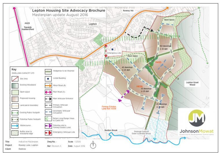 Lepton Rowley Lane Revised Masterplan August 2016 | PDF