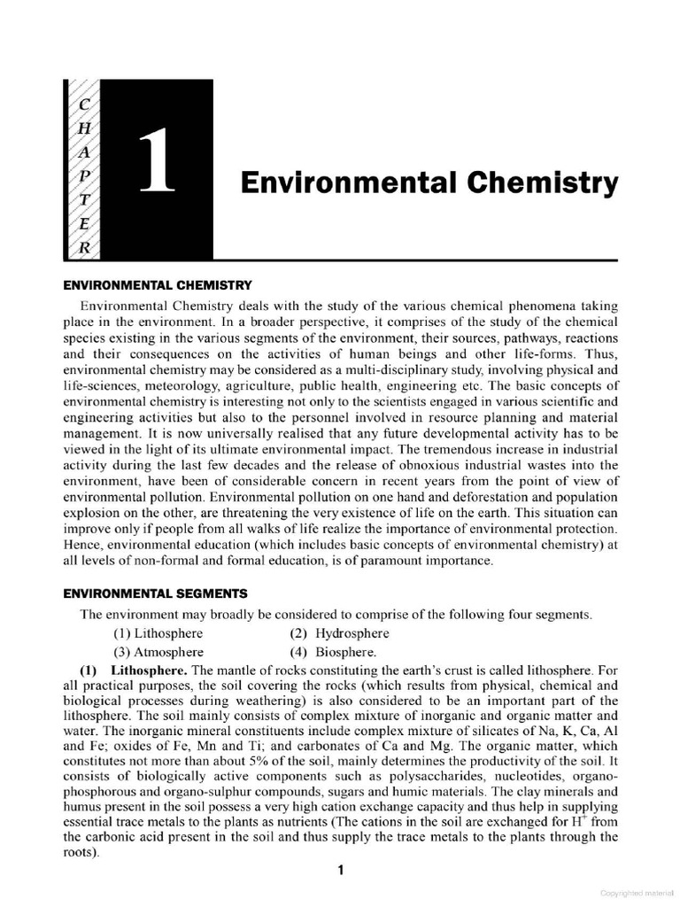 Environmental Chemistry | PDF