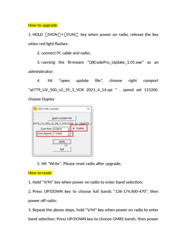 At-779uv Upgrade Tutorial | PDF