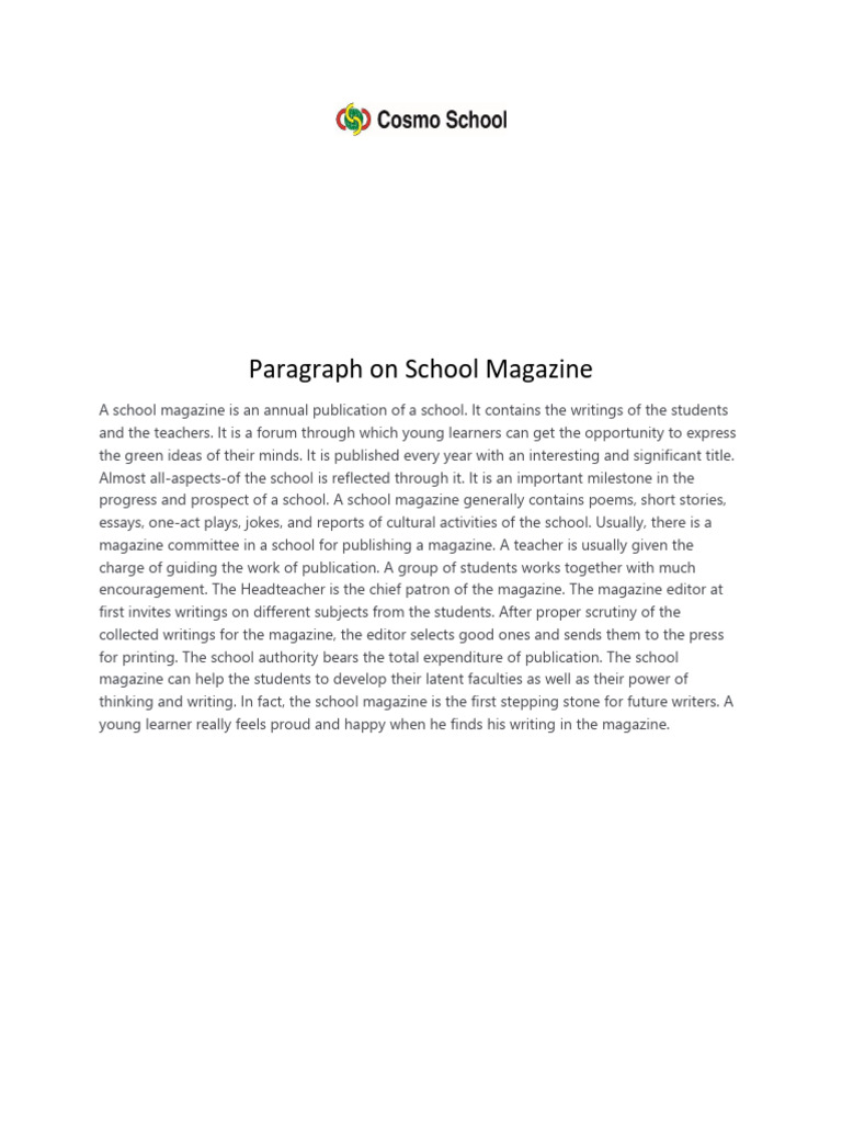 Paragraph School Magazine | PDF