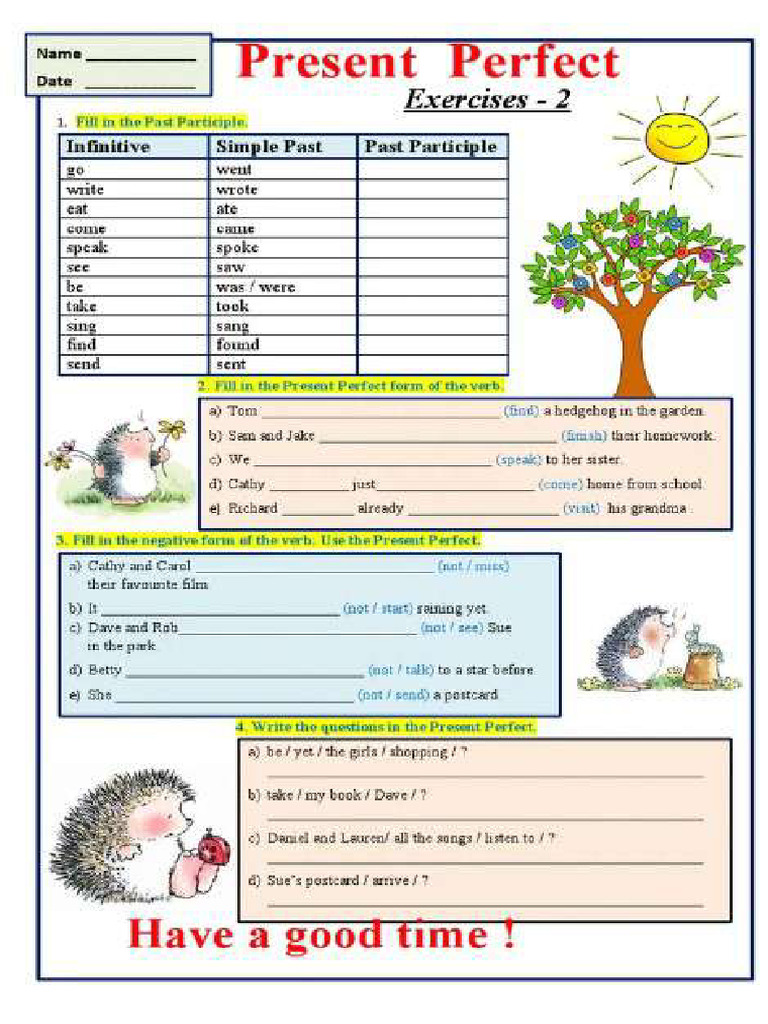 present perfect - 3rd | PDF