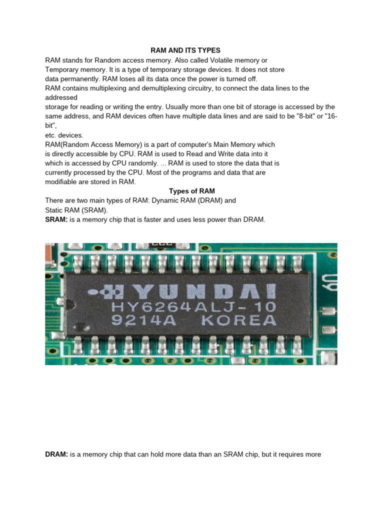 Ram and Its Types | PDF
