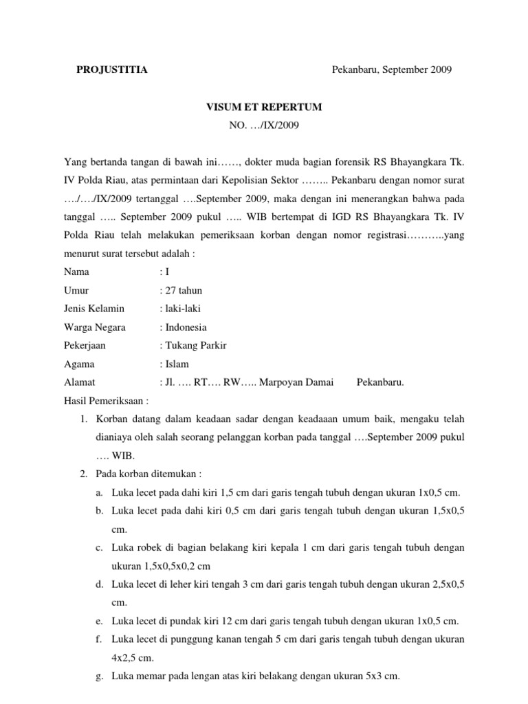 Format Visum Et Repertum | PDF
