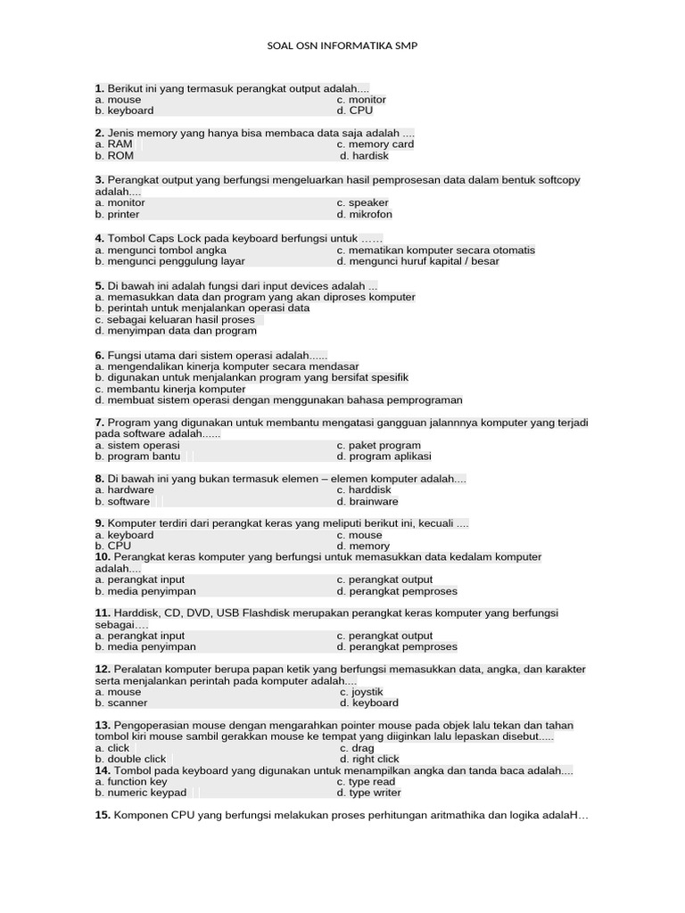 Soal OSN Informatika | PDF