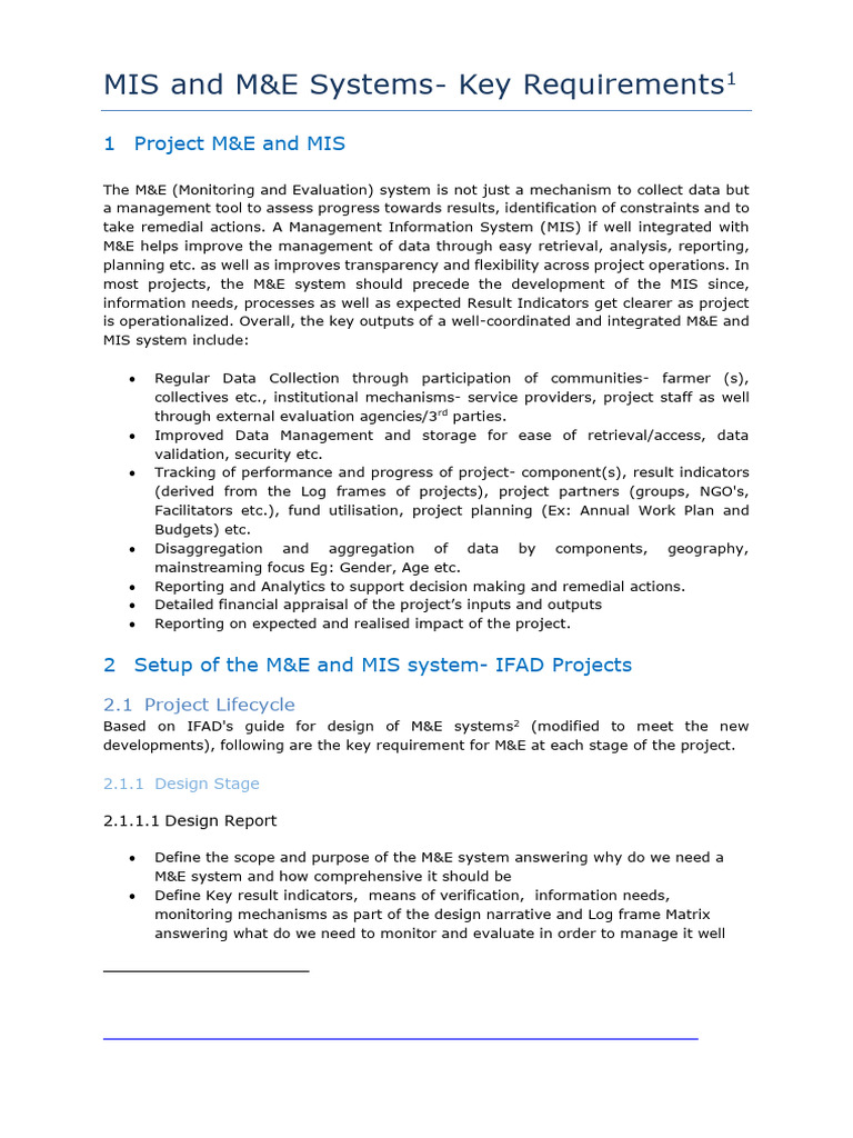 Key Features of Mis-Me System Ifad | PDF | Databases | Verification And ...