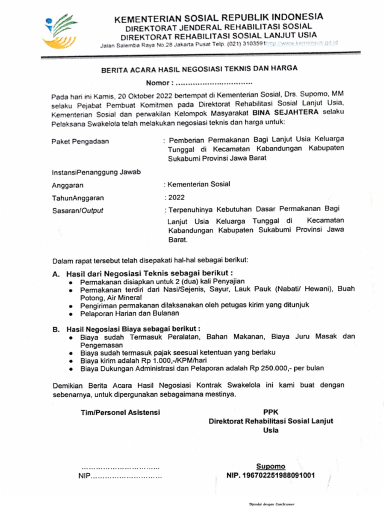 18-Berita Acara Negosiasi | PDF