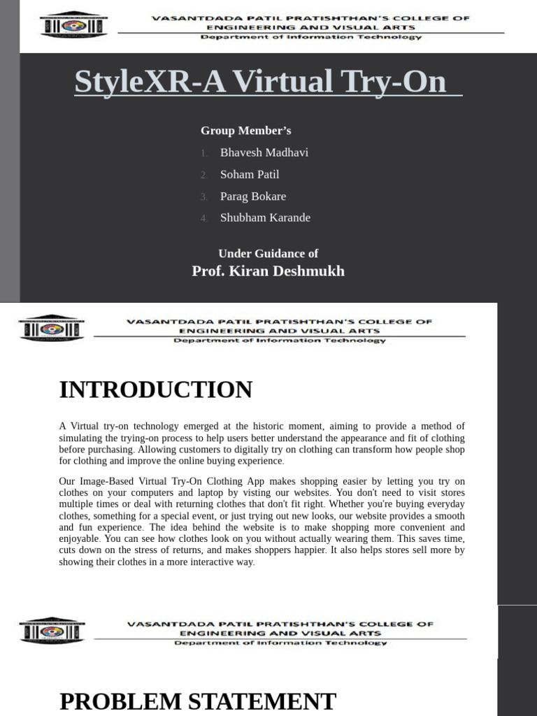 Virtual Try-On Clothing ppt | PDF