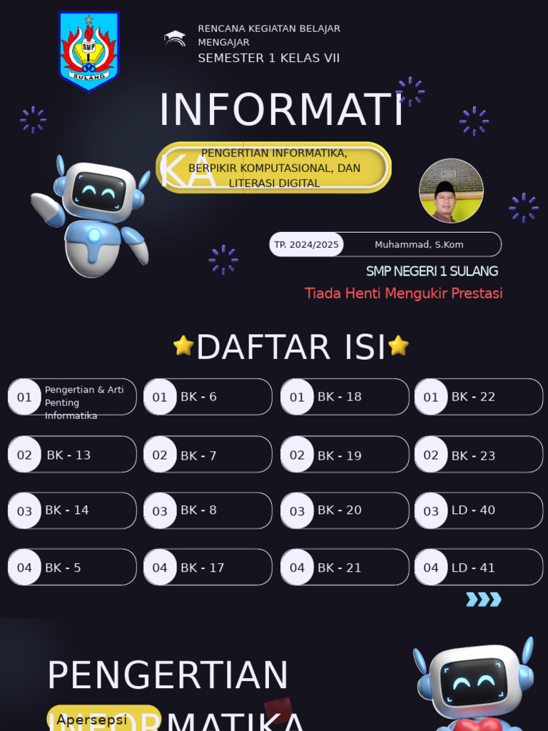 Peta Pembelajaran Informatika Sem 1 Kelas Vii | PDF | Komputer