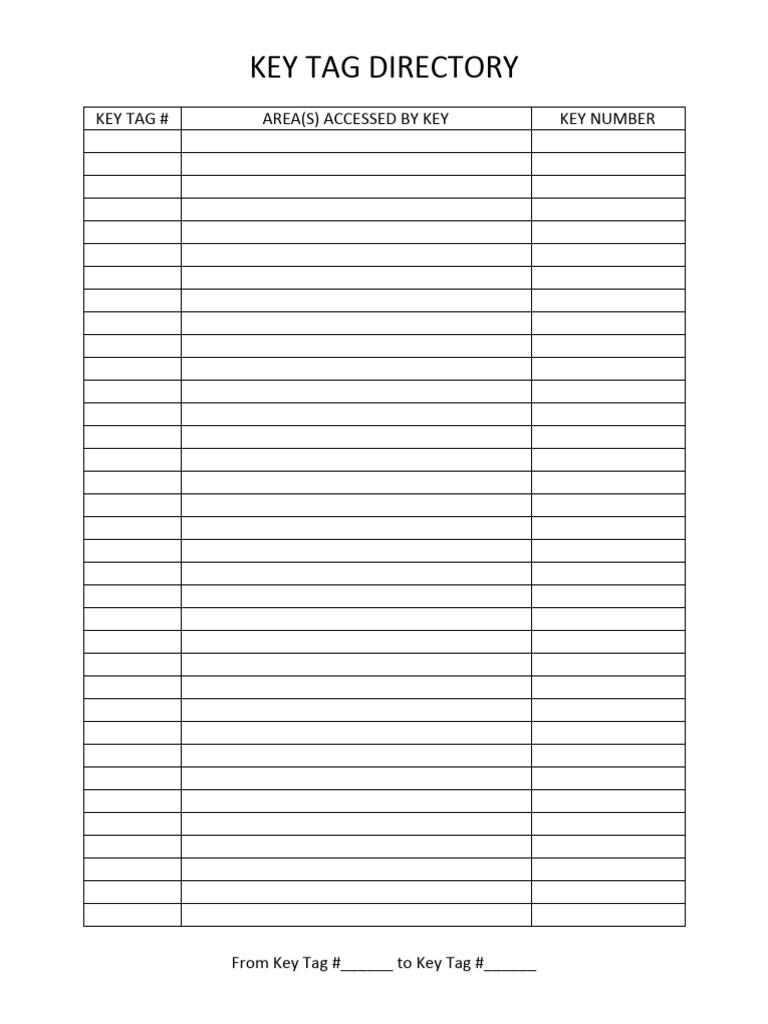Key Tag Inventory | PDF