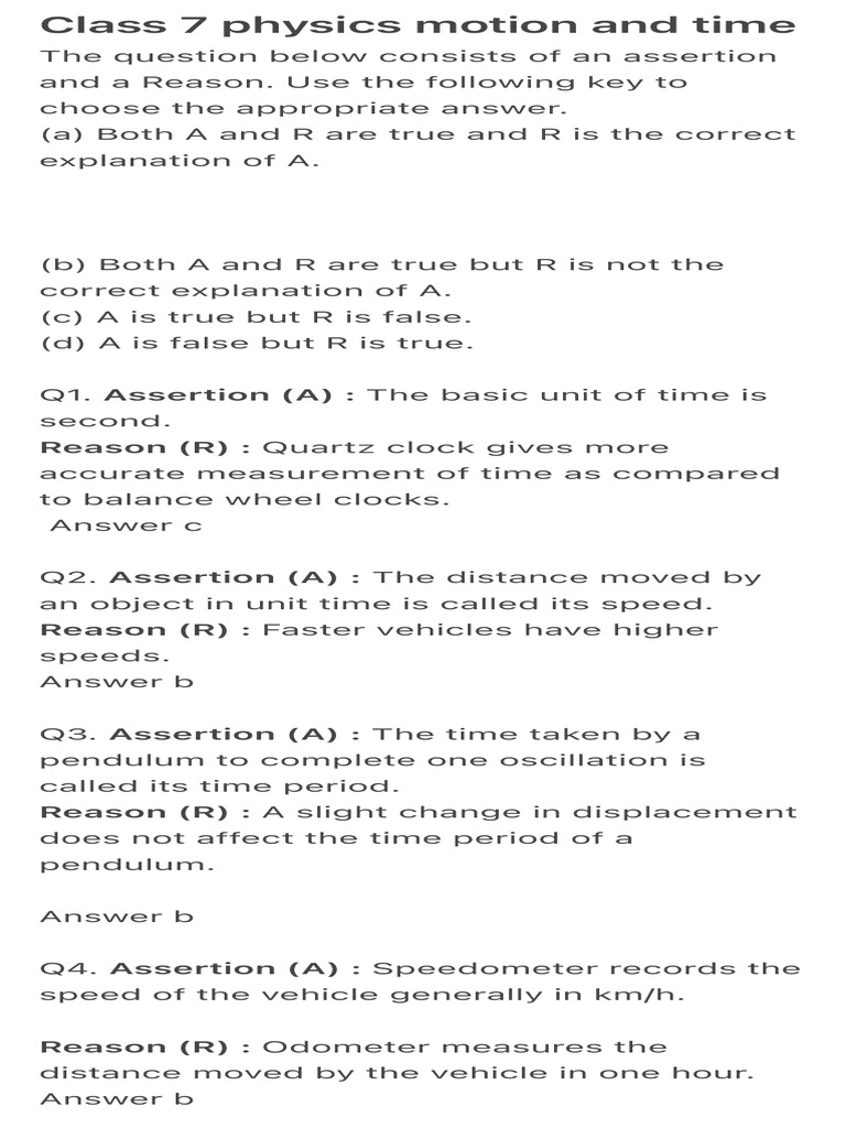 Class 7 Physics Motion and Time | PDF