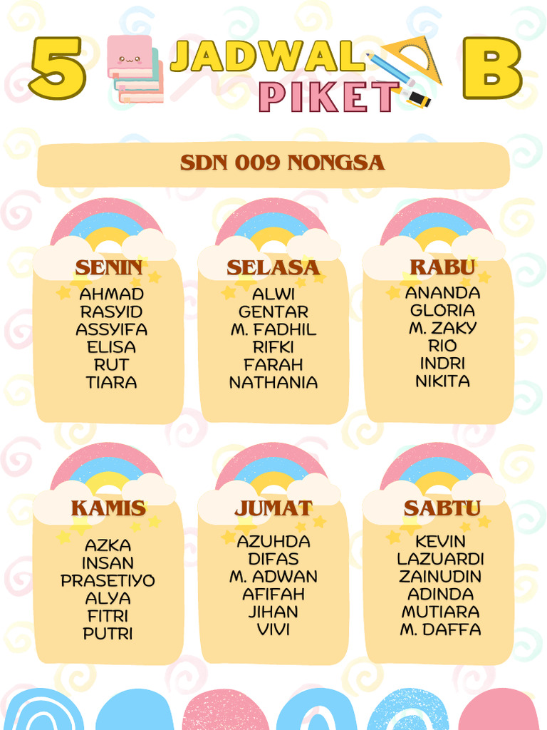 Jadwal Piket 5B-1 | PDF