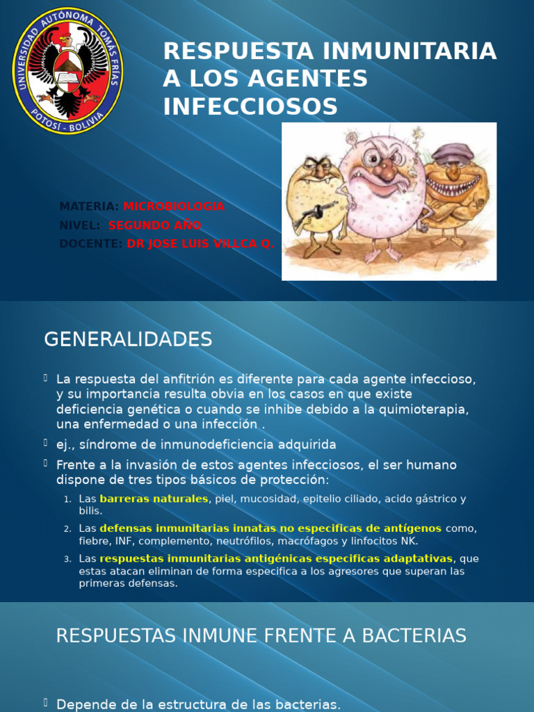 Respuesta Inmunitaria Frente A Bacterias, Virus, Hongos y Parasitos | PDF | Sistema inmune | Virus