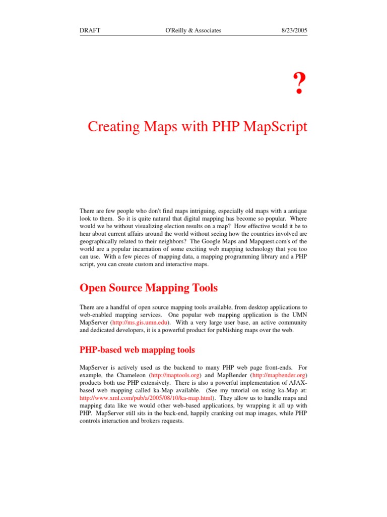 Create Interactive Maps With Php Mapscript Pdf Php Application Programming Interface 