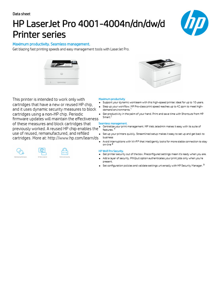 HP 4004dw Datasheet | PDF