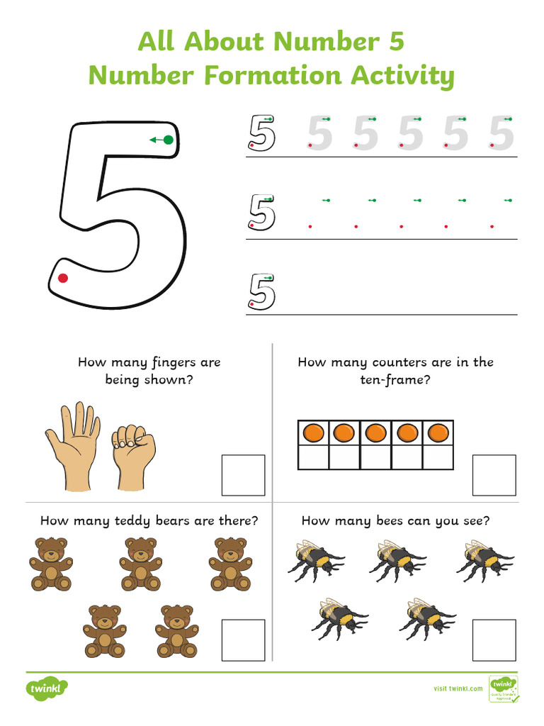 T N 2546479 All About Number 5 Number Formation Worksheet Ver 5 | PDF