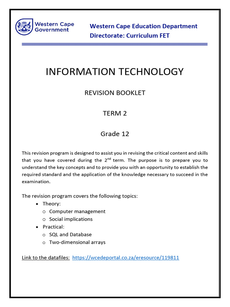 GR 12 Revision - Practical - Term 2 | PDF