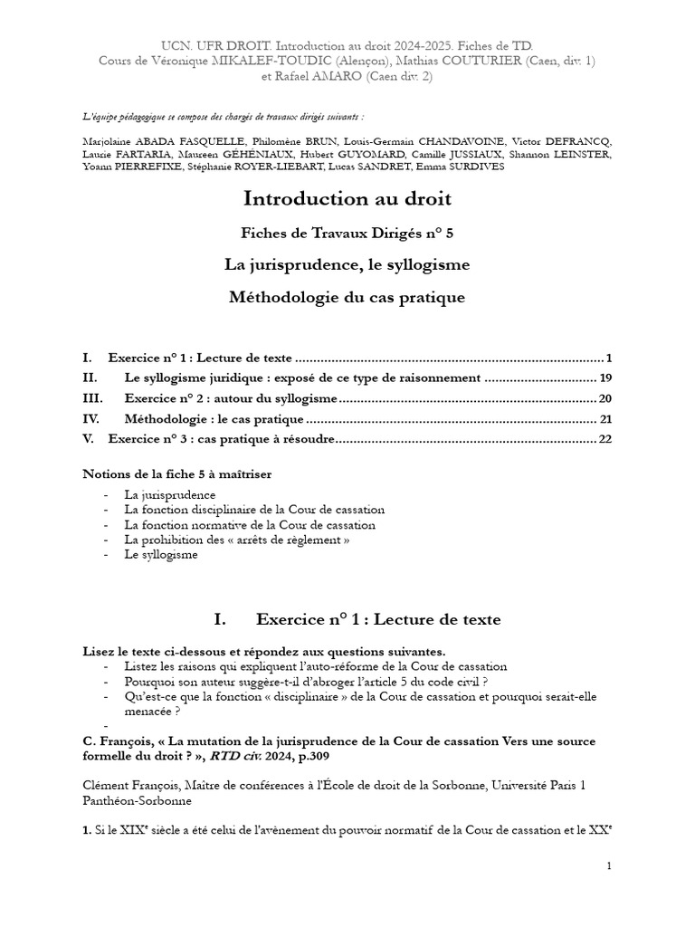 2024-2025 Intro l1 s1 Fiche de TD 5 | PDF