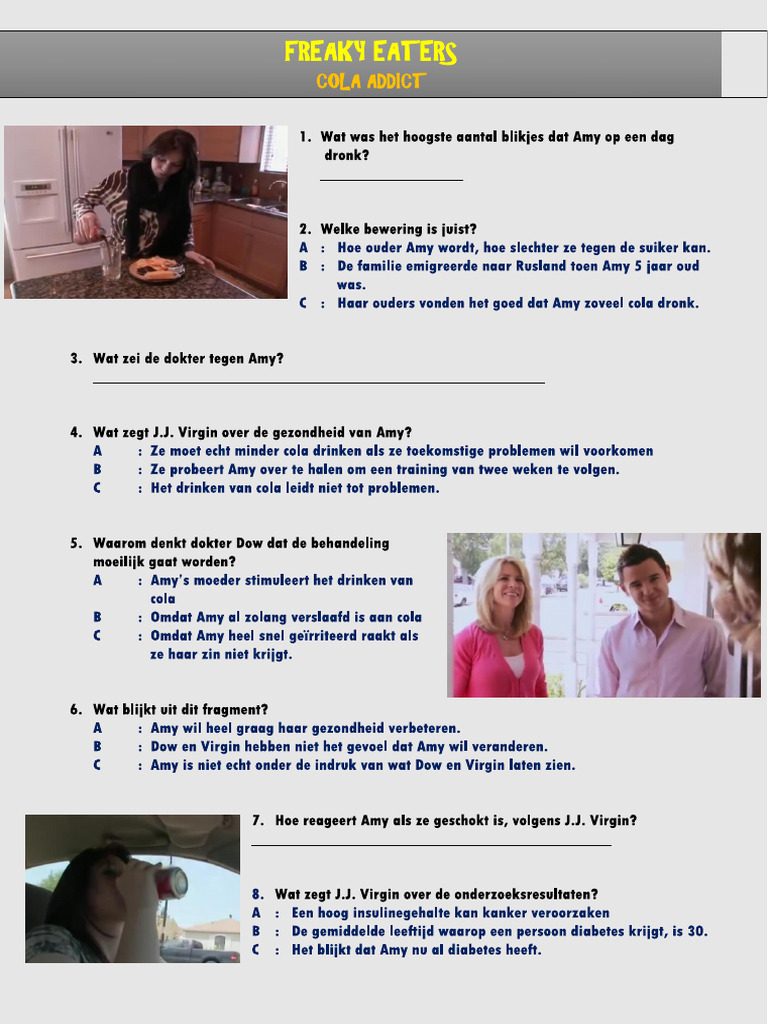 Freaky Eaters Cola Addict Vragenblad | PDF
