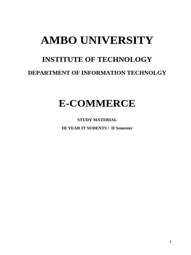 E Commerce Handout | PDF