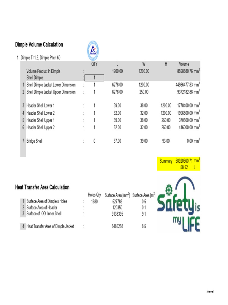 Dimple Volume Calculation | PDF