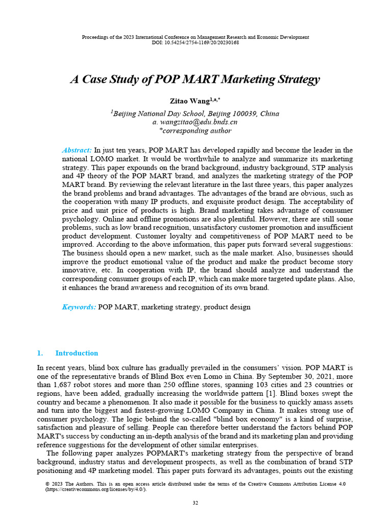 A Case Study of POP MART Marketing Strategy | PDF