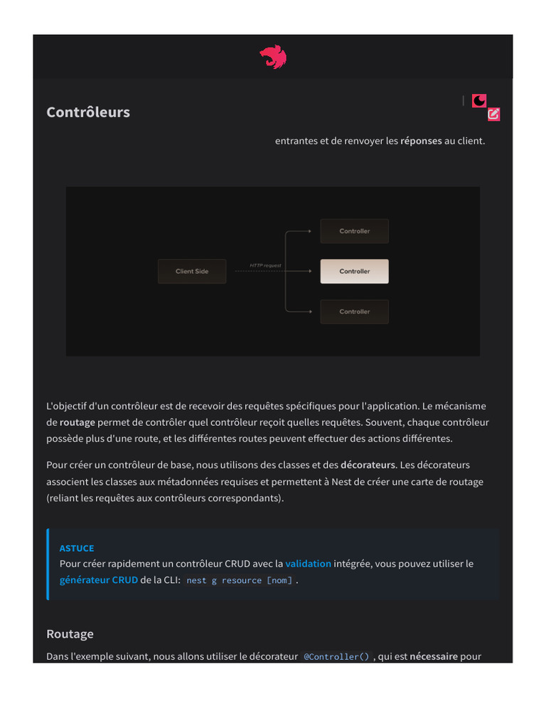 Contrôleurs - NestJS - Un Framework Node - Js Progressif | PDF