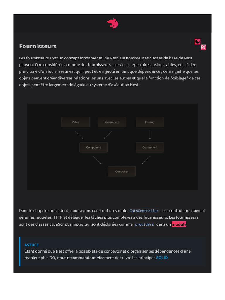 Fournisseurs - NestJS - Un Framework Node - Js Progressif | PDF