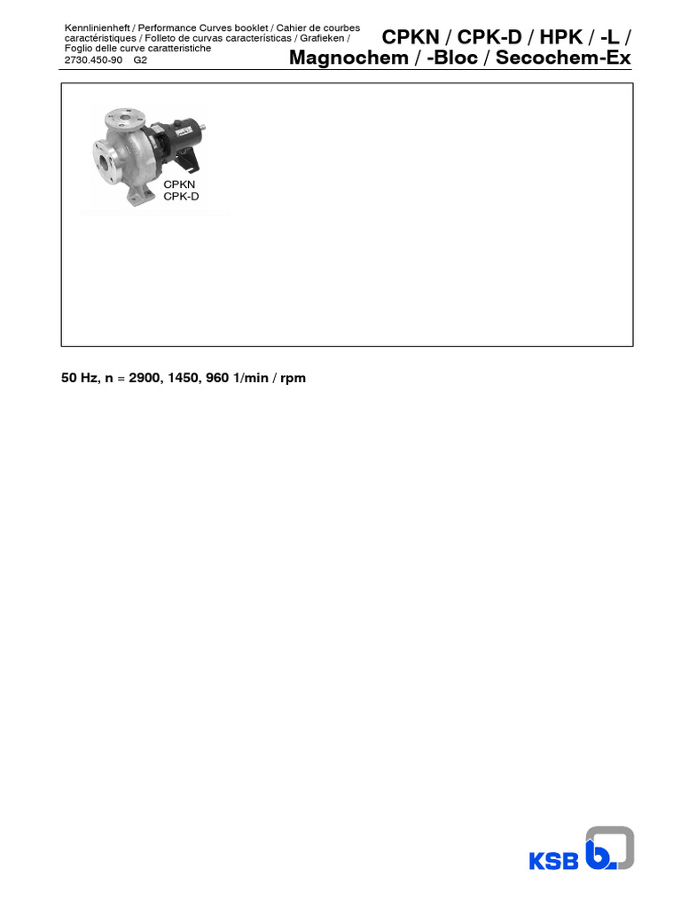 KSB Centrifugal Pump CPKN 50-160 | PDF