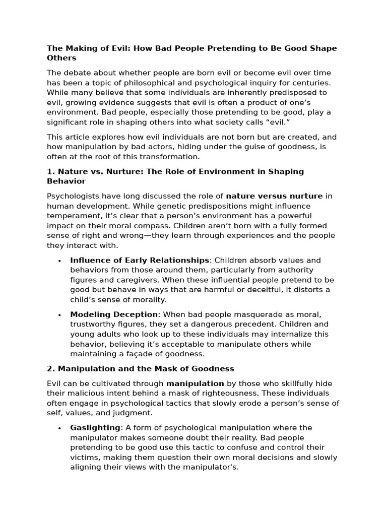 The Making of Evil | PDF