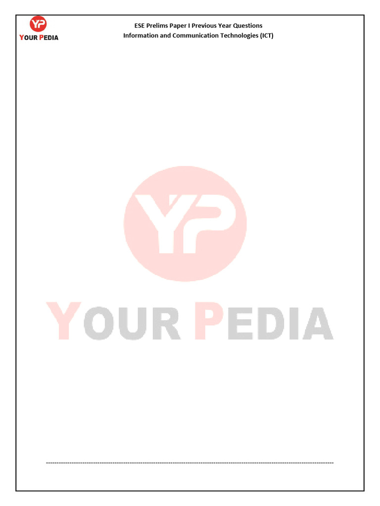 ESE PP1 Information and Communication Technologies (ICT) All PYQ 2017 ...