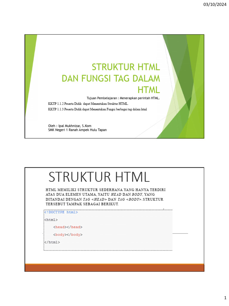 Struktur HTML Dan Tag | PDF