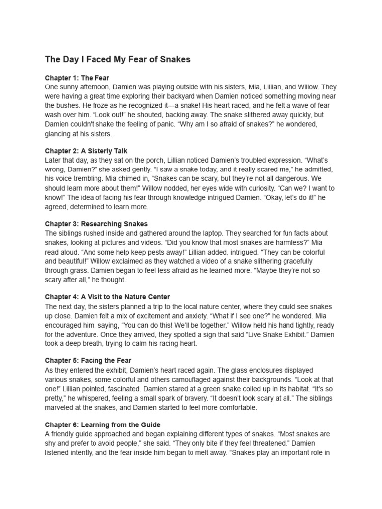 Overcoming Snake Fears Together | PDF | Fear | General Fiction