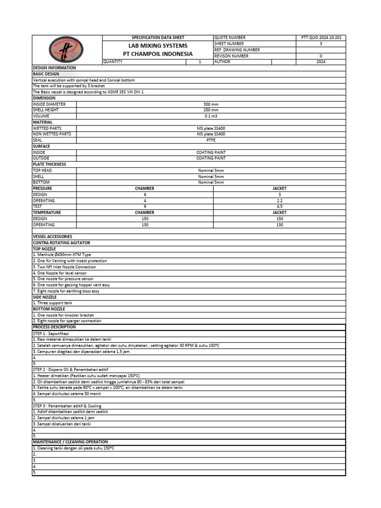 Technical Specification Inquiry URS | PDF