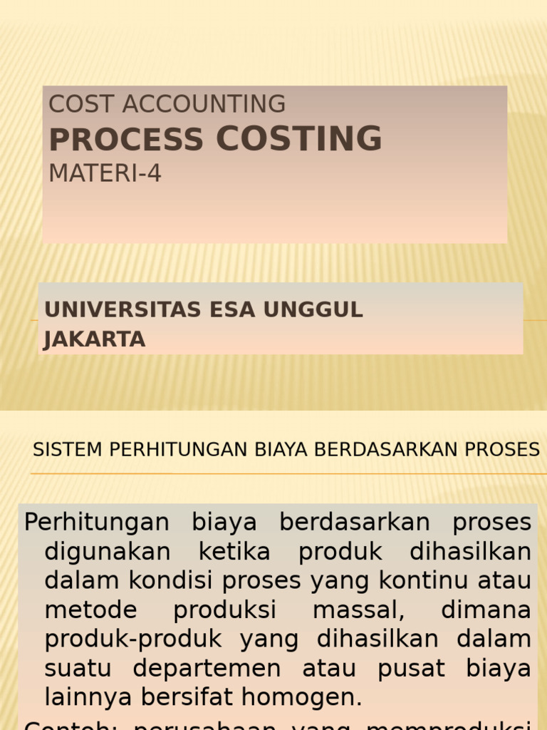 Temu 4 Process Costing | PDF