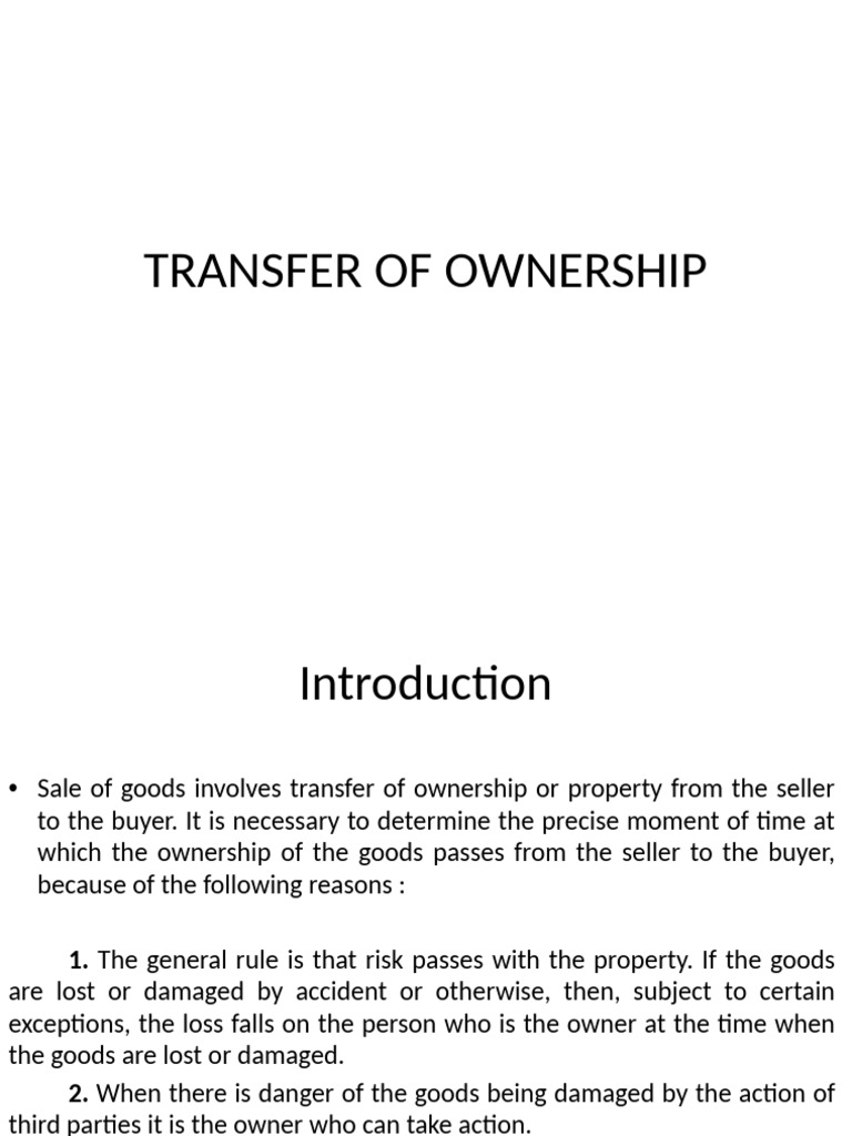 Ch2 - p3 - Transfer of Ownership | PDF