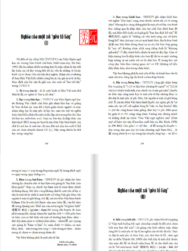 An Chi - Nghĩa Của Một Số Yếu Tố Láy | PDF