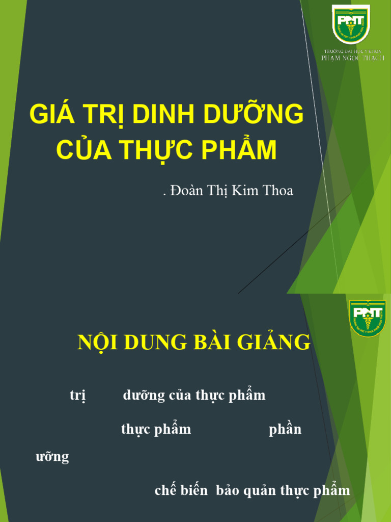 Gia Tri Dinh Duong Cua Thuc Pham | PDF