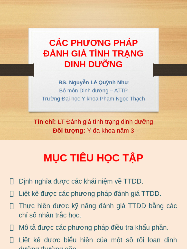 Các Phương Pháp Đánh Giá Tình TR NG Dinh Dư NG | PDF