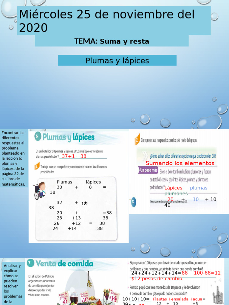Diapositiva Matematicas Leccion 6 Plumas y Lapices 25nov2020. | PDF