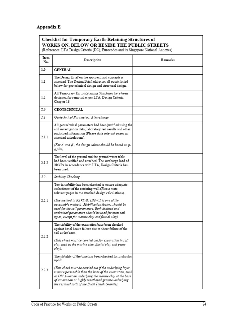 Appendix E ERSS Check List | PDF