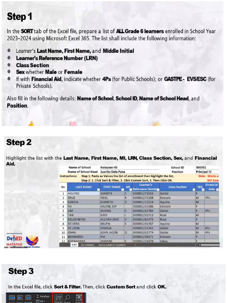 Steps in Determining The List of Nat Examinees | PDF