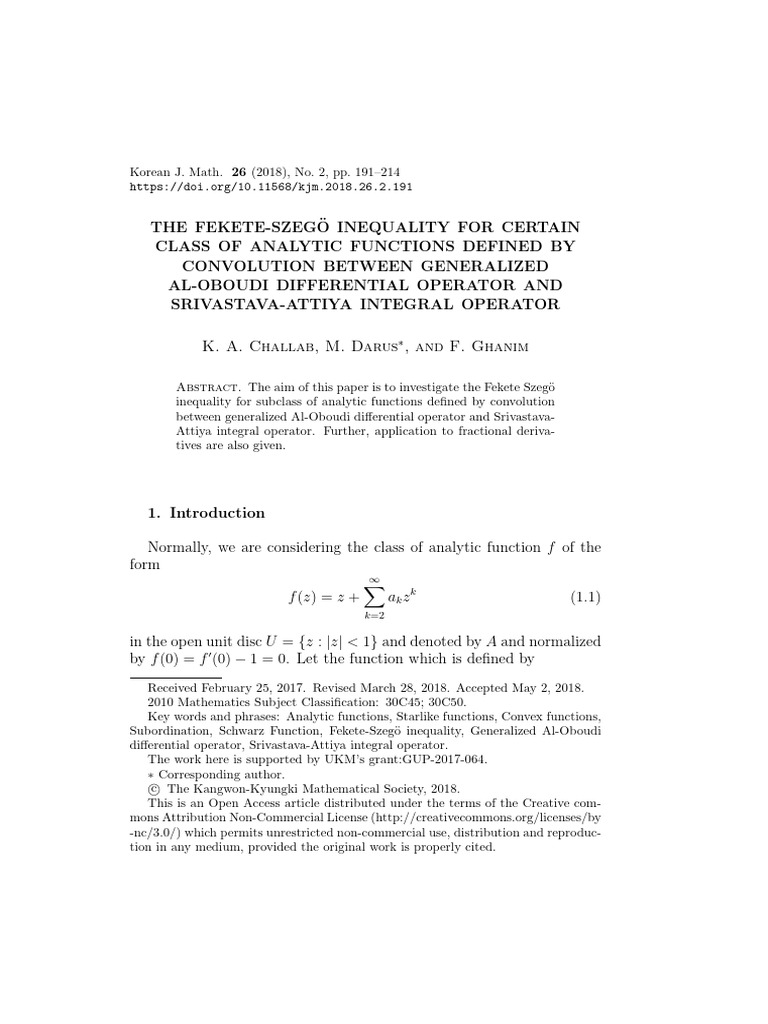 The Fekete-SzegÖ Inequality For Certain Class of Analytic Functions ... The Fekete-SzegÖ Inequality For Certain Class of Analytic Functions ...