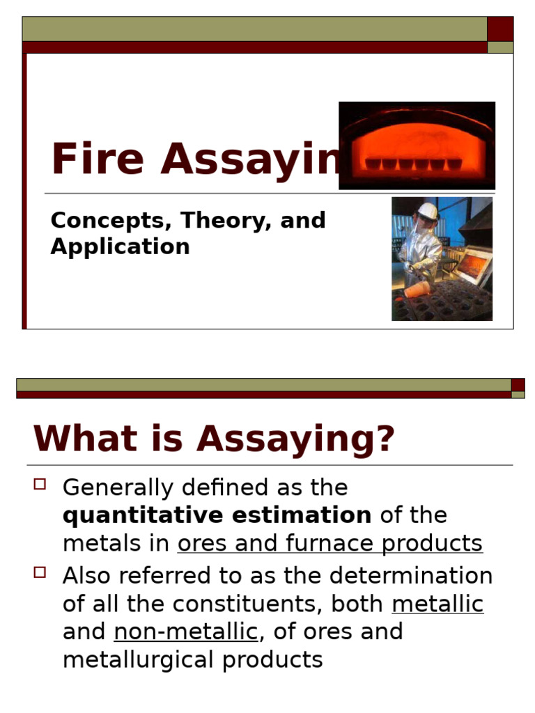 01 Fire Assaying Concepts | PDF
