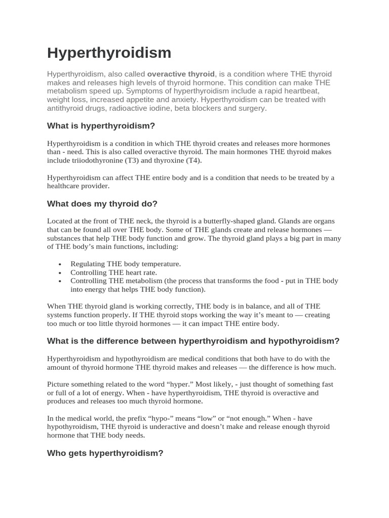 Hyperthyroidism | PDF