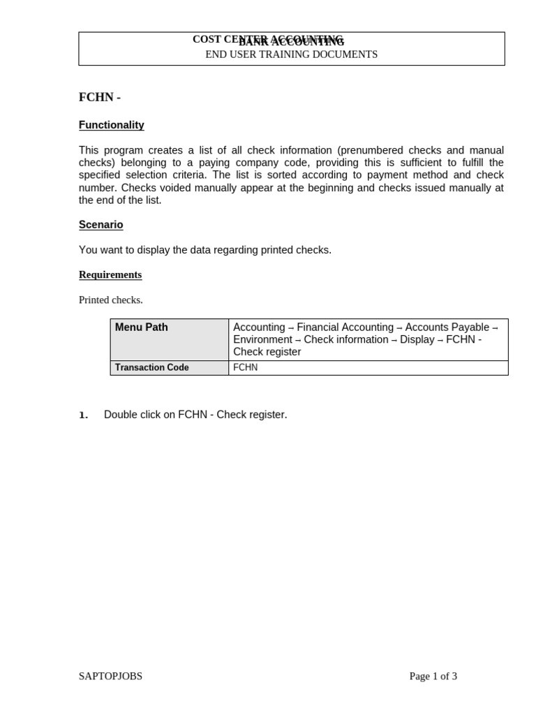 FCHN Check Register | PDF
