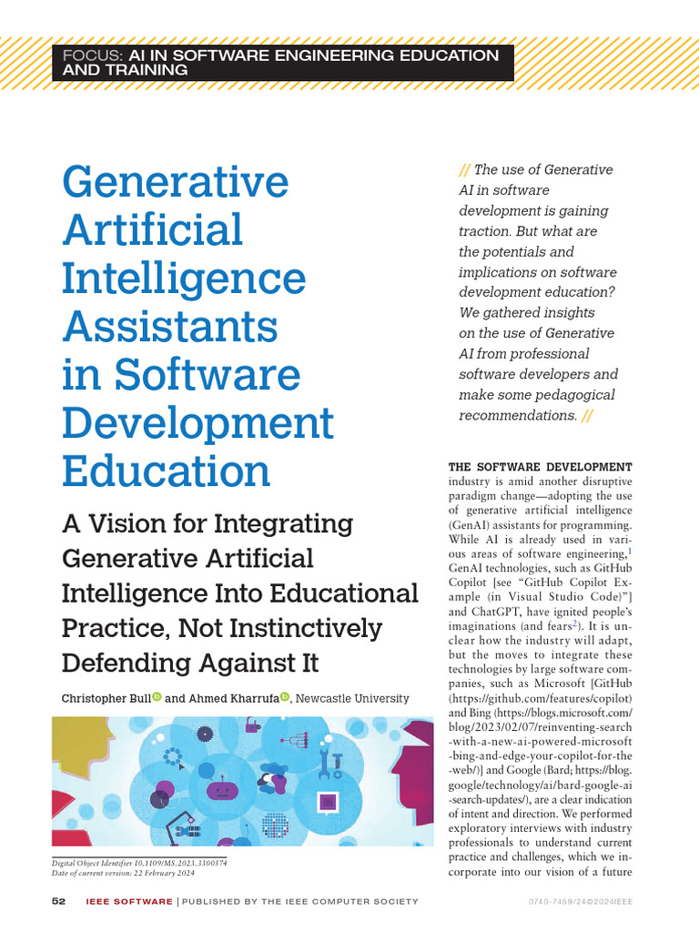 Generative Artificial Intelligence Assistants in Software Development ...