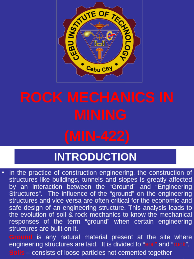 Rock Mechanics-Lecture Notes | PDF