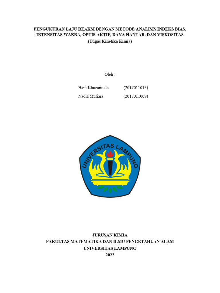 Kelompok 5_Tugas 2 Kinetika_Kelas B | PDF Kelompok 5_Tugas 2 Kinetika_Kelas B | PDF