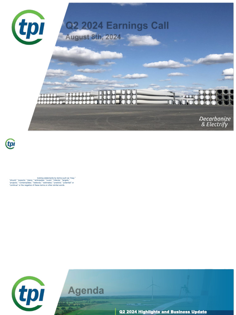 TPIC 2Q24 Earnings Deck vFINAL | PDF