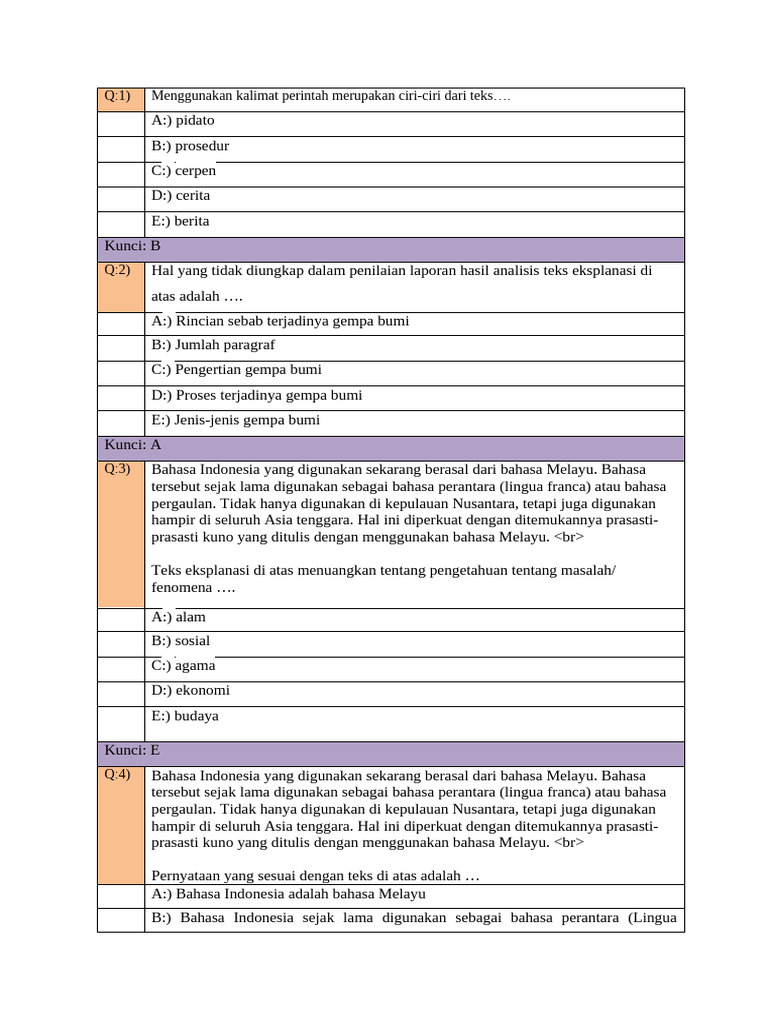 Soal Bindo KLS 11 | PDF
